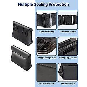 Waterproof Fanny Pack, Beach Vacation Essentials Water Proof Pouch Bag with Waist Strap, Cruise Accessories Must Haves to Keep Phone Valuables Safe Dry Perfect for Boating Swimming Snorkeling Kayaking