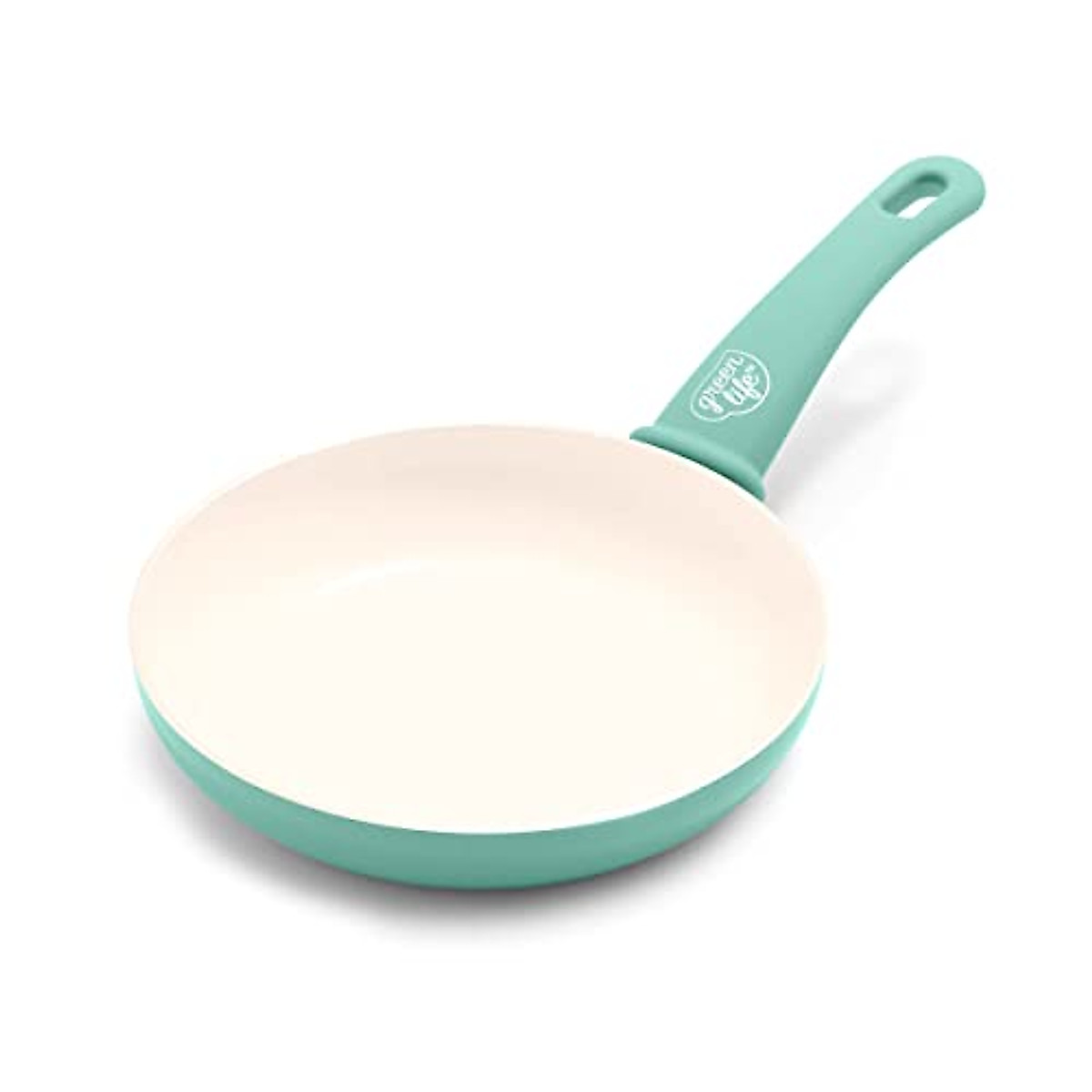 GreenLife Soft Grip Healthy Ceramic Nonstick, 8" Frying Pan Skillet, PFAS-Free, Dishwasher Safe, Turquoise