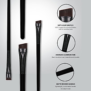 Eyeliner Brush Brow Tint Brushes Eyebrow Brushes Set Fine Angled Point Angled Slanted Tinting Brushes Ultra Thin Flat Makeup Brush Premium Eyebrow Brush Precision Gel Professional Soft Synthetic Hairs
