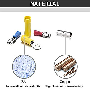 Wire Terminals Crimping Tool, Qibaok Insulated Ratcheting Terminals Crimper Kit of AWG22-10 with 800PCS Insulated Butt Bullet Spade Fork Ring Crimp Terminals Connectors