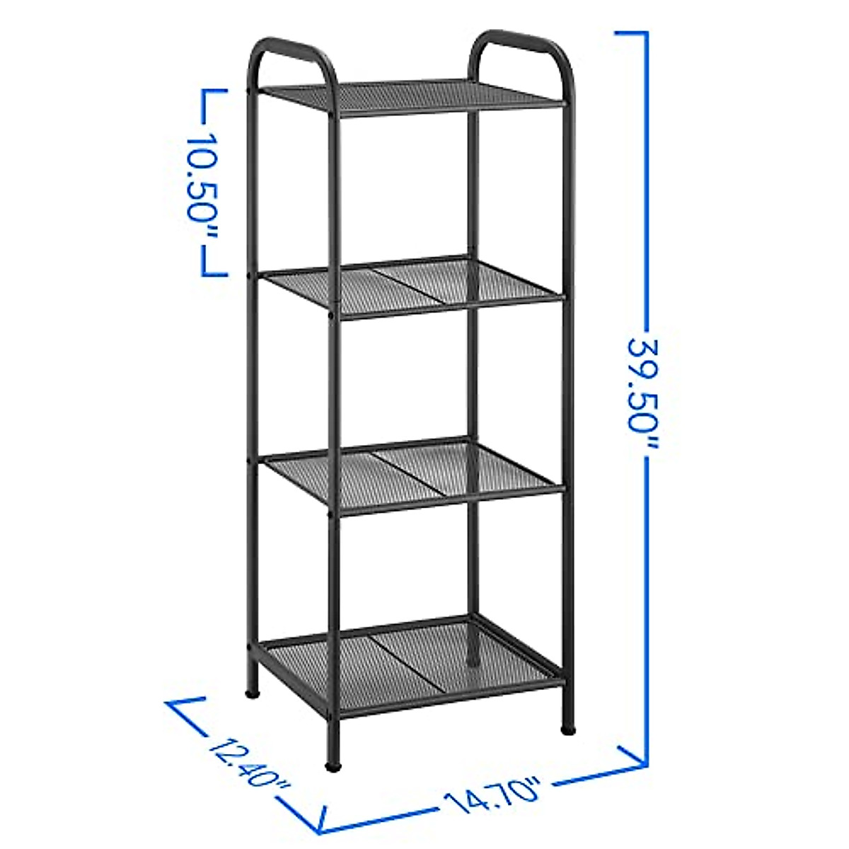 MAX Houser Storage Rack with Shelf,Industrial Style Extendable Plant Stand, Standing Shelf Units for Kitchen, Bathroom, Office,Living Room, Balcony, Kitchen (Charcoal Gray, 4 Tier)