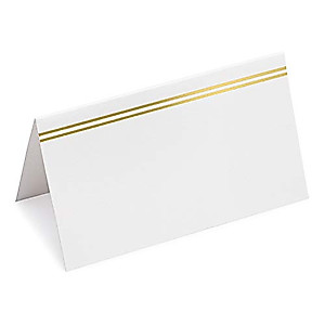 Set of 50 place cards with 200 Meal Choice stickers (Gold)