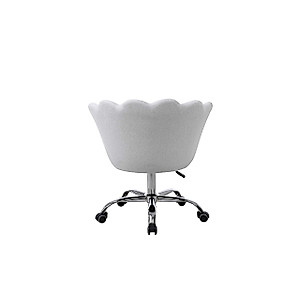 SSLine Home Office Chair,Modern Living Room Chair Linen Fabric Shell Accent Chair,360° Upholstered Adjustable Swivel Armchair Reception Chair for Office, Living Room,Bed Room (Beige)