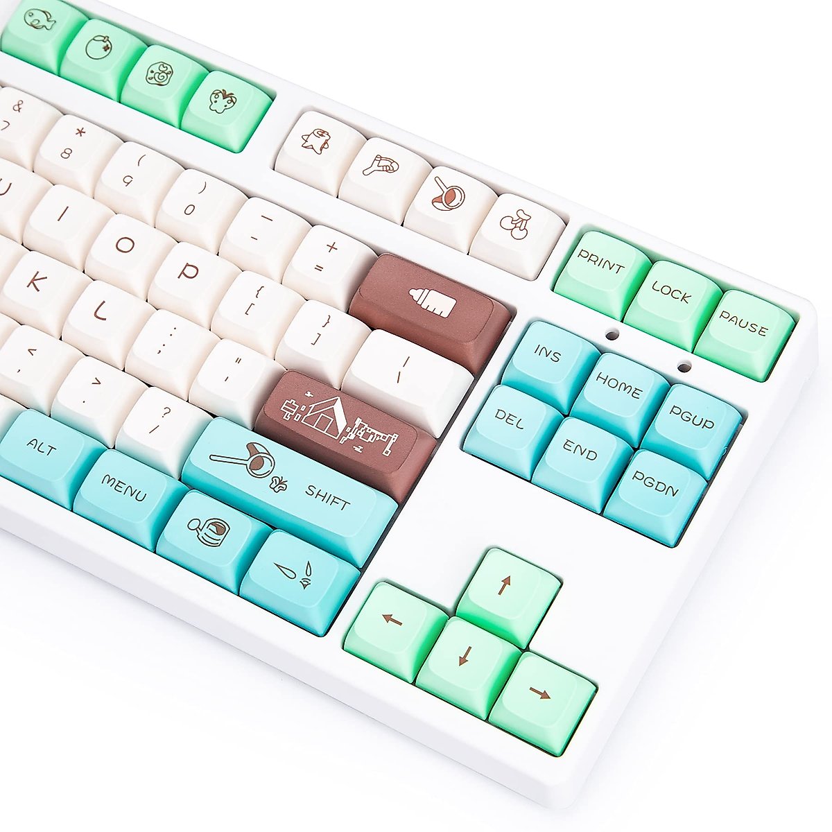 UniCusMech 135 Keys Set XDA Profile Custom Keycaps PBT Dye Sublimation ANSI Layout Keycaps Set for Gateron Kailh Cherry MX Switches Mechanical Gaming Keyboards (Animal Forest)