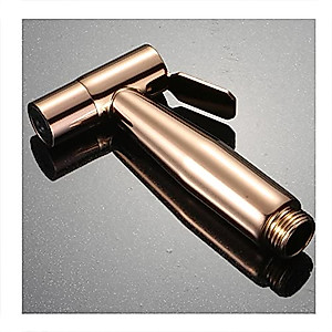 MINJING Bidet Faucet, Single Cold Toilet Bidet Sprayer Douche Kit, Rose Gold Hand Held Shower Faucet Stainless Steel Copper Valve Jet Set,A Set