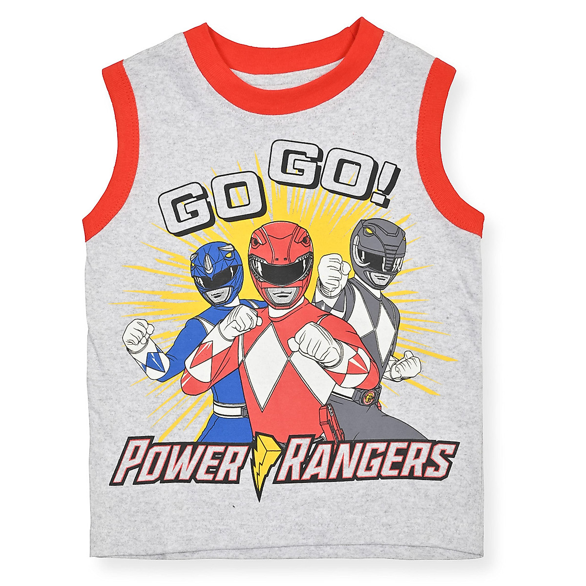 Power Rangers’ Boys’ 2 Pack Tank Tops for Little Kids – Grey/Red