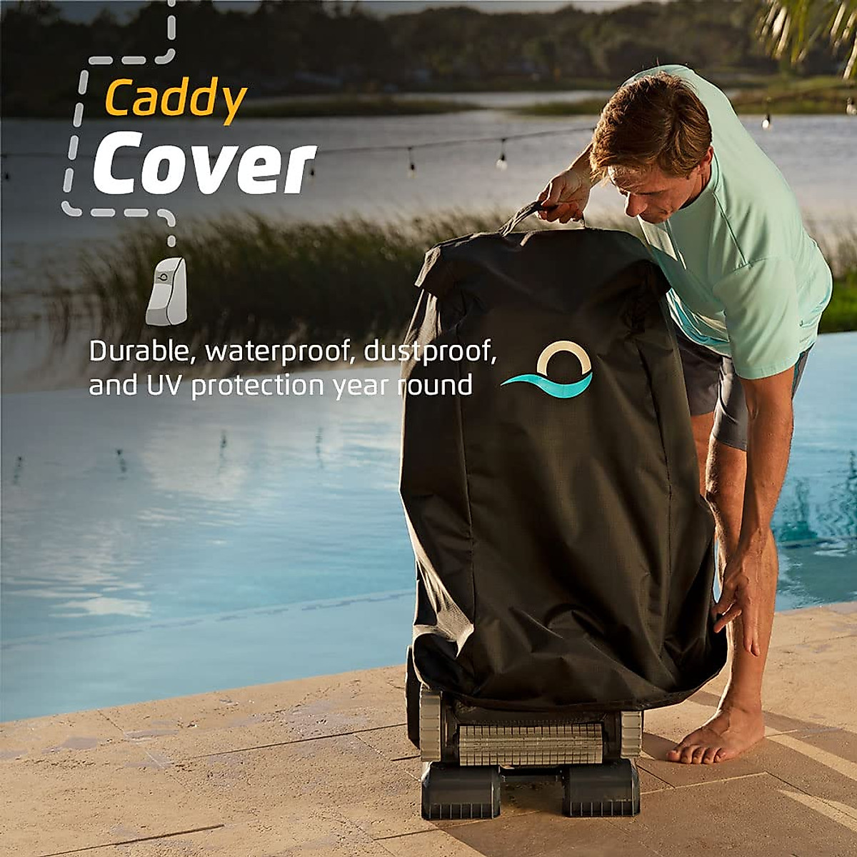 Dolphin (2025 Model) E10 Automatic Robotic Pool Vacuum Cleaner Includes Caddy and Classic Cover for Storage and Protection, Ideal for Above-Ground Pools up to 30 FT in Length
