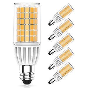 E11 LED Bulb Dimmable 5W, 60W E11 Halogen Bulb Replacement, UL CUL Listed, Warm White 3000K, E11 Bulb Mini Candelabra Base, JD T3/T4 360 Degree Beam Angle E11 Light Bulb for Indoor Lighting, 5Pack
