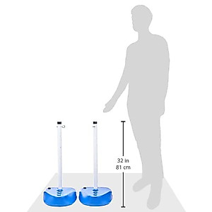 Park & Sun Sports Portable Indoor/Outdoor Swimming Pool Volleyball Net System, Blue, 24' W x 3' H