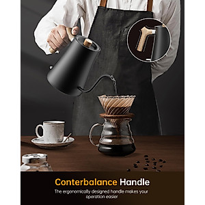 Fabuletta Gooseneck Electric Water Kettle, 3 Minutes Quick Heating, 1200W Pour Over Kettle for Coffee & Tea, Precise Water Flow Control Hot Water Boiler, 100% Stainless Steel Water Boiler