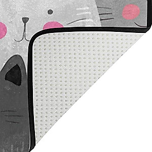 ALAZA Gray Hipster Cat Kitten Area Rug Rugs for Living Room Bedroom 7' x 5'