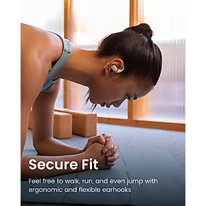 SHOKZ OpenFit - Open-Ear True Wireless Bluetooth Headphones with Microphone, Earbuds with Earhooks, Sweat Resistant, Fast Charging, 28HRS Playtime, Compatible with iPhone & Android