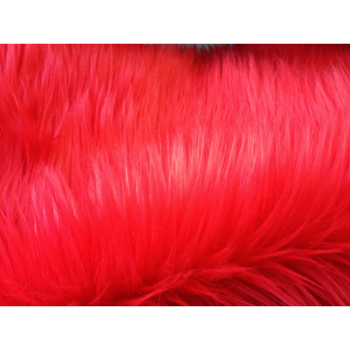 60'' Wide Faux Fur Luxury Shag Fire Red Fabric By the Yard