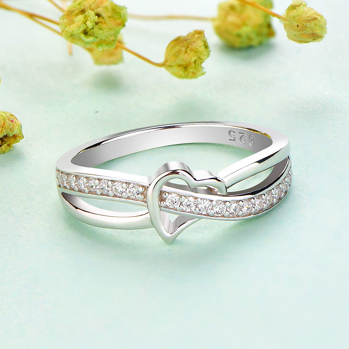 STARCHENIE Infinity Heart Ring for Women 925 Sterling Silver Size7