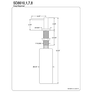 Kingston Brass SD8611 Elinvar Stainless Steel Nozzle Soap Dispenser, 17 oz, Polished Chrome