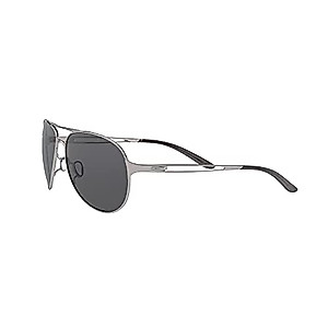 Oakley Women's OO4054 Caveat Aviator Sunglasses, Polished Chrome/Grey, 60 mm