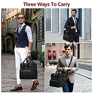 BAVERGE Lunch Box for Men Women, Insulated Loncheras Para Mujer Hombres, Large Portable Collapsible Adult Work Food Cooler, Expandable Heavy Duty Leakproof Tactical Lunch Bag Black