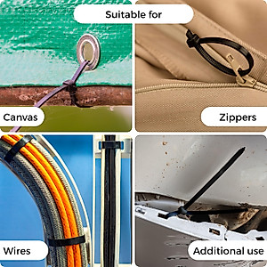 Bolt Dropper 1000-Piece Set of Cable Zip Tie 8 inch - 40lbs Tensile Strength - Heavy Duty, Self-Locking Premium UV-Resistant Nylon Ties - Indoor & Outdoor Organization of Cables, Tarps, & More