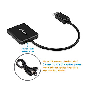 gofanco 1x2 DisplayPort 1.2 Display Splitter Adapter – DP to Dual DisplayPort MST Hub Converter, 4K @30Hz, for Windows PCs, Not Mac OS Compatible, Eyefinity Support (DPMST2DP)