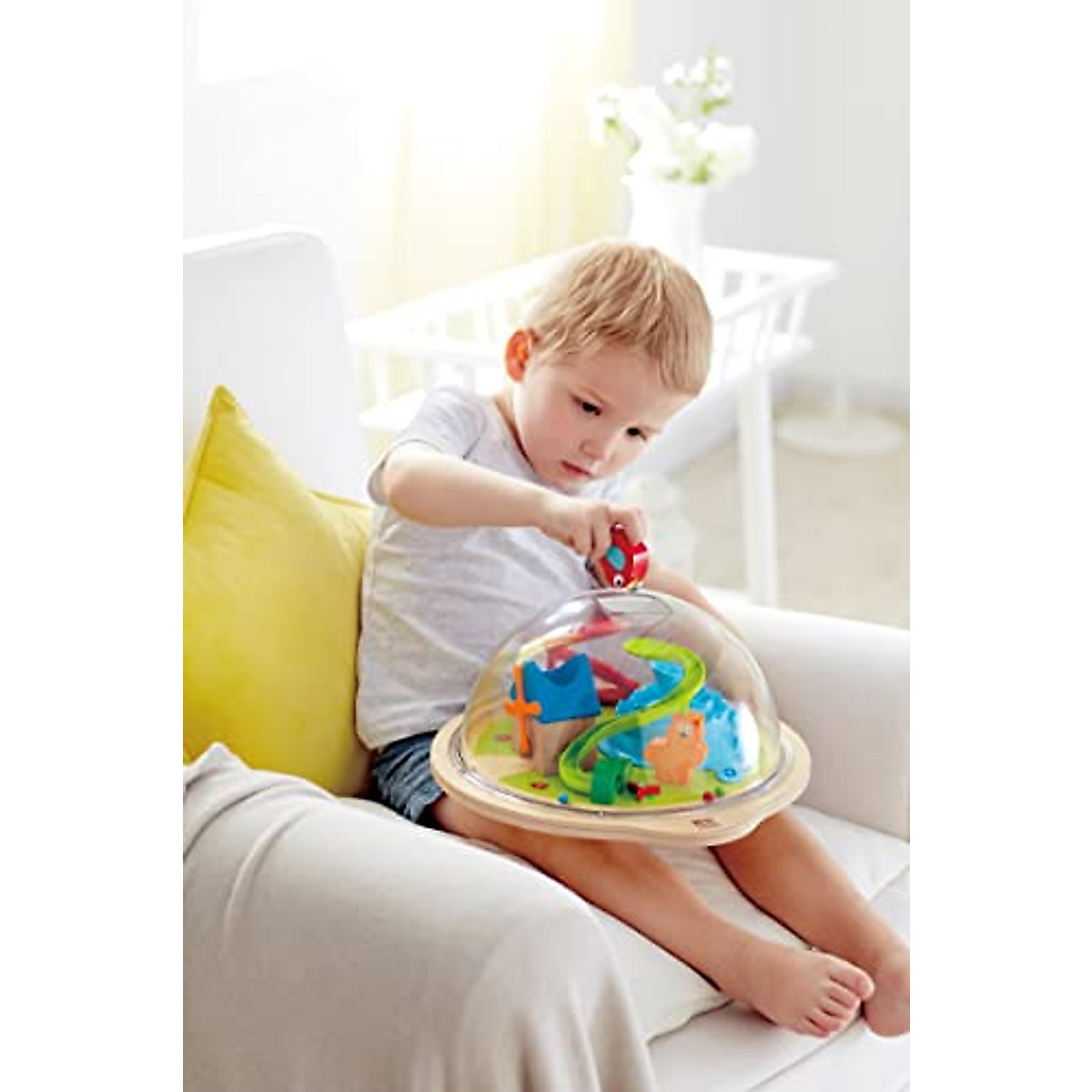 Hape Sunny Valley Adventure Dome | 3D Toy with Magnetic Maze, Kids Play Dome Featuring Characters and Accessories L: 13.2, W: 11.7, H: 6 inch