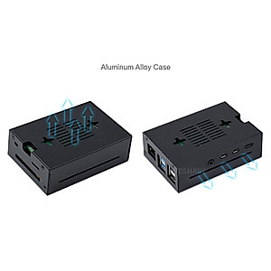 waveshare 3.5inch Display Aluminum Case for Raspberry Pi 4B, Compatible 3.5inch RPI LCD, with Heatsinks for Better Cooling, Precise Opening Design