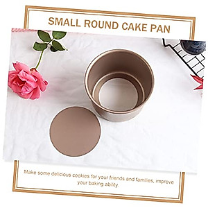 Hemoton 4pcs Cake Mousse Mini Loaf Pans Mini Para Hornear Practical Baking Bread Pan Non Baking Tray for Cake Round Baking Tray Practical Baking Plate False Bottom Muffin Can Oven