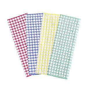 Kitchen Dishcloths 12pcs 11x12 Inches Bulk Cotton Kitchen Dish Cloths Scrubbing Wash Cloths Sets (Mix color)