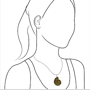 Starborn Sterling Silver Ammonite with Ammolite Inlay Pendant