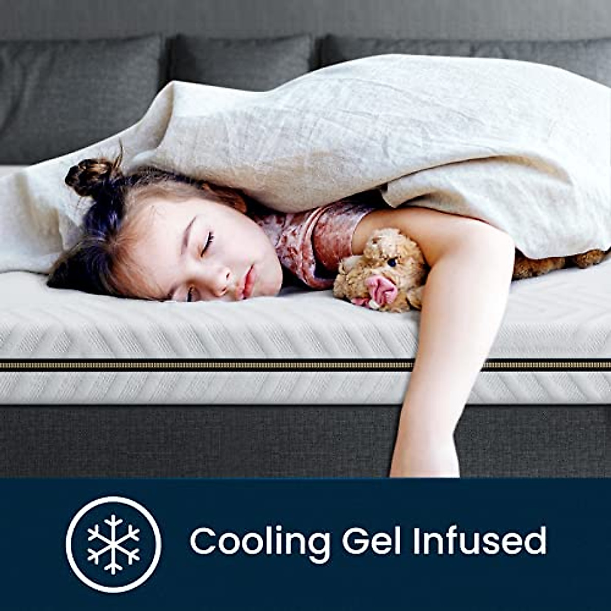 Bedstory 3 Inch Queen Size Memory Foam Mattress Topper, Extra Firm Pain-Relief Bed Topper High Density, Enhanced Cooling Pad Gel Infused, Non-Slip Removable Skin-Friendly Cover, CertiPUR-US Certified