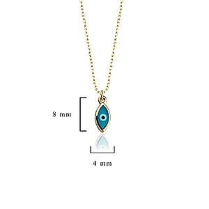 jewelryist Gold Evil Eye Necklace 14k | Blue Evil Eye Jewelry for Women | Good Luck Necklaces for Girls | Minimalist Evil Eye Necklace | Graduation Gift for Daughter | 18" Necklace Length
