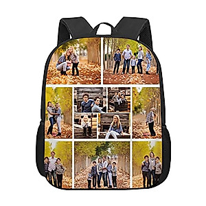 MANTOU Custom Backpack Personalized Photo Logo Name Travel Knapsack Customized Dayback School Bag Gift for Boys Girls 10.2''x4''x13''(LxWxH)