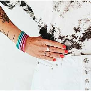 HIIXHC Glitter Jelly Bangles Bracelets for Women Set Birthday,Mother's Day Gifts