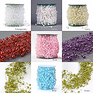 Krismile 200 Feet Roll Fishing Line Artificial Pearls Beads Chain Garland Flowers Wedding Party Decoration Products Supply (Purple)