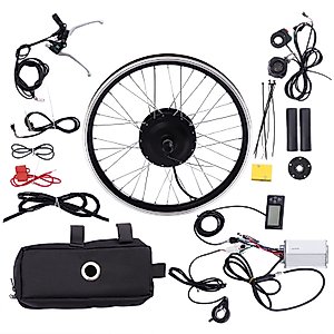 AKaSping 20IN E-Bike Front Wheel Conversion Kit 36V 350W Electric Bicycle Motor Kit with LCD High Speed Brushless Gearless Hub Motor Controller Kit