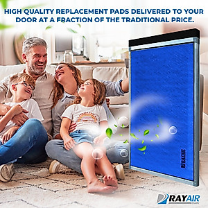 RAYAIR SUPPLY 16x25 Replacement Filter Pads Compatible with PureAiRx Air Cleaner 16x25 Refills (3 Pack) Blue