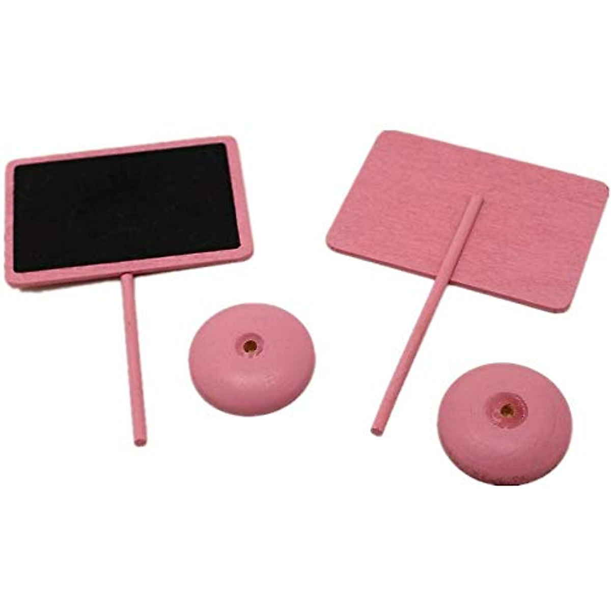 10pcs Mini Blackboard Mini Wooden Wedding Blackboard Chalkboard Place Cards Message Board Label Table with Stand Base - Pink