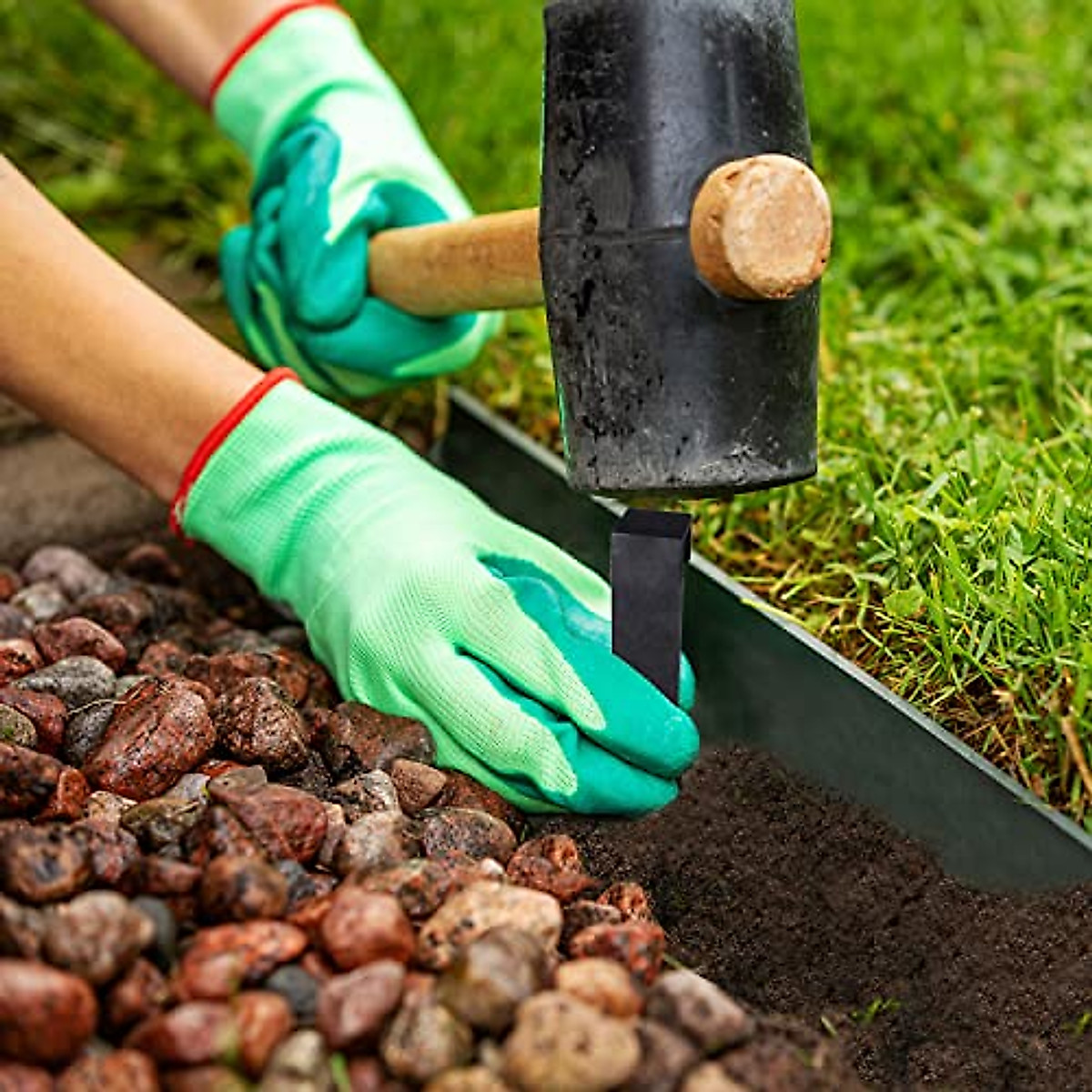 CAIGAIC Landscape Edging Stakes 30 Pack, 10 Inch Garden Landscape Anchoring Stakes for Terrace Board, Landscape Edging Coil, Grass Barrier, Bender Board, Garden Liner