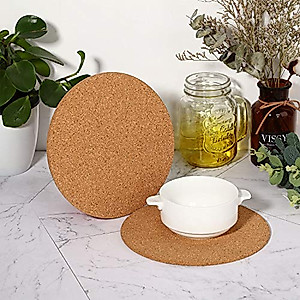 Boao Wooden Thick Cork Drink Coasters, for Home Bar Kitchen Restaurant Cafe Wedding Supplies (0.3 Inch Thick x 8 Inch Diameter, 3 Pieces)