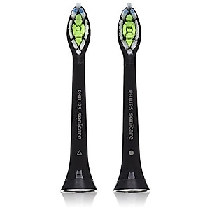 Philips Sonicare Genuine DiamondClean Replacement Brush Heads, Black, 2 Pack, HX6062/94