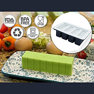 Silicone Butter Mold Tray with Lid, Rectangle Mold Tray for Butter, Pudding, Soap, Chocolate, Cheesecake, Ice Cube Bar (Black with transparent lid)
