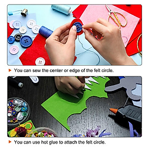 HARFINGTON 200pcs Round Felt Circles, 10mm 3/8" Pre Cut Felt Craft Pads Non-Woven Mini Felt Fabric Circles for DIY Sewing Handcraft Cut Projects Craft Finishing, Black