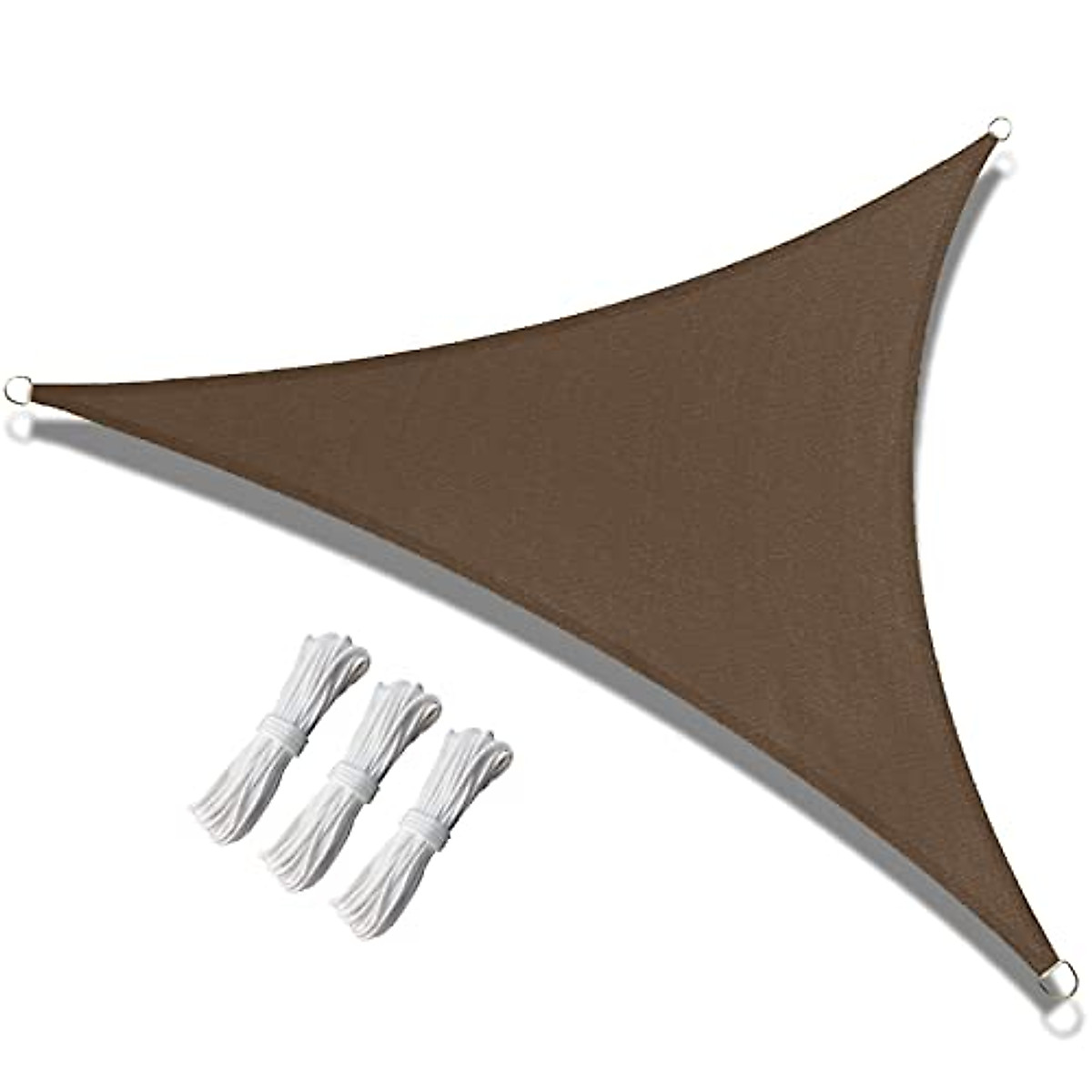 ABCCANOPY Sun Shade Sail, 17'x17'x23' UV Block Canopy Sun Awning for Patio, Deck, Backyard (Brown)