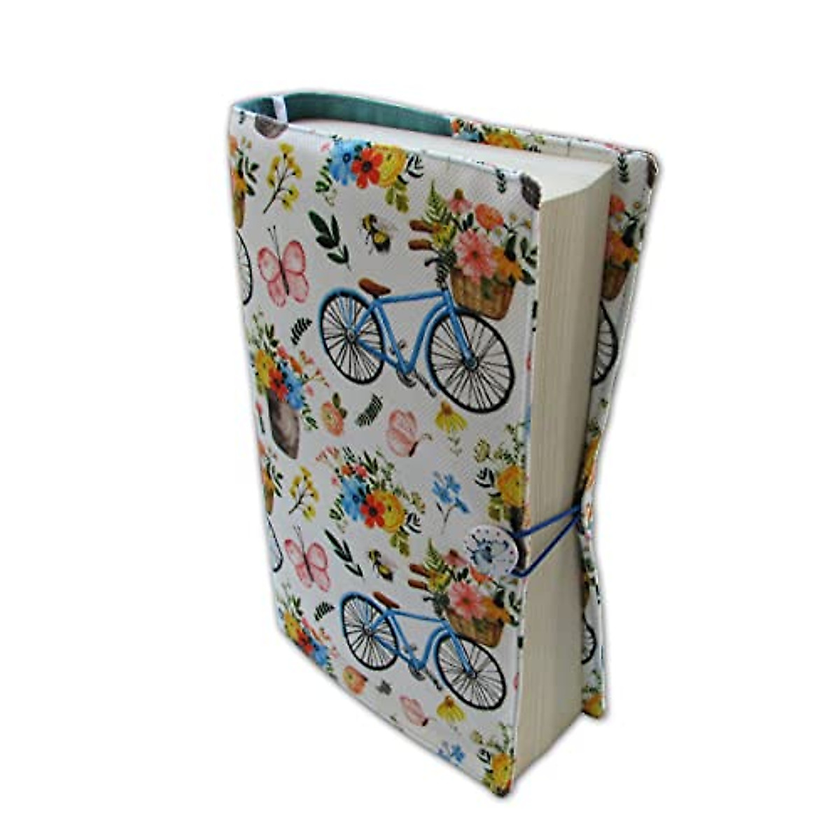 Book Sleeve Cover , Fabric Novel for Adult Books Cover for Paperback, Bicycle Pattern Washable Book Protector - 5.5 x 8.2 x 1.6 Padded Case for Novel