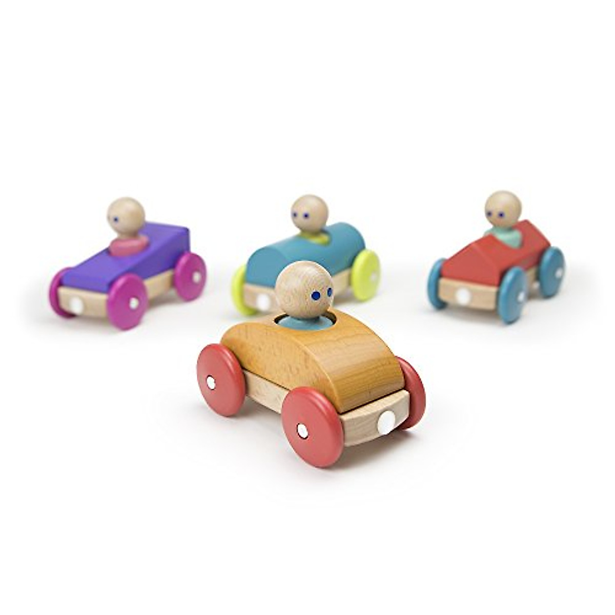 3 Piece Tegu Magnetic Racer Building Block Set, Orange