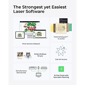 xTool F1 Ultra 20W Fiber & Diode Dual Laser Engraver, 10000mm/s Ultra Fast Laser Engraver and Cutter Machine for Jewelry, Metal, Wood, with Smart Camera, Auto Streamline, 3D Engraving Machine