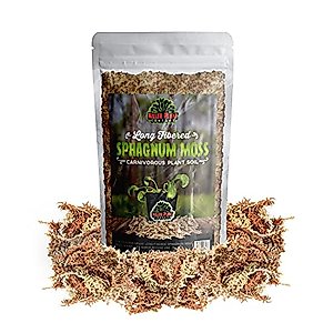 Carnivorous Plant Soil - Long Fibered Sphagnum Moss - 2 Quarts - New Zealand Grade - for Potting Venus Fly Traps, Sarracenia, Pitcher Plants, and Other Carnivorous Plants