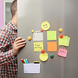 Boao Whiteboard Magnetic Plastic Holder, 8 Pieces Colorful Magnetic Markers with Eraser Cap, Magnetic Whiteboard Eraser for School Office Home 100th Day of School, 10 Pieces Totally