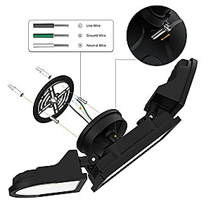 Onforu 100W Flood Lights Outdoor, 9000LM Super Bright LED Flood Light Outdoor Switch Controlled, IP65 Waterproof LED Exterior Floodlight with 3 Adjustable Head, 6500K White Outdoor Security Light