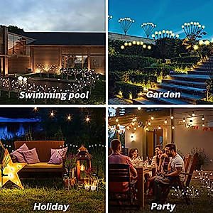 BENJEN 4Pack Dual Mode 8LED Solar Powered Firefly Lights,Starburst Swaying Solar Lights Outdoor Waterproof,Solar Garden Decorative Lights Yard Patio Pathway Decoration, Warm White (4 pcs)