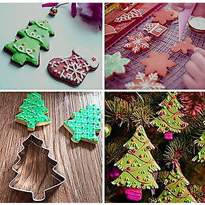 Christmas Cookie Cutters Set - Holiday Mini Cookie Cutter set of 10, Include: Gingerbread House, Snowflake, Christmas Tree, Gingerbread girl, Heart, Star, Moon, Christmas Crutch, Bell, Boot